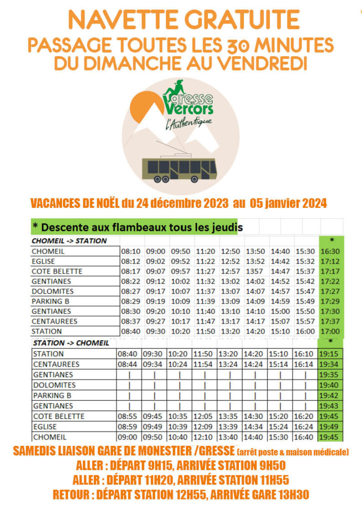 Navettes hivernales – Gresse-en-Vercors